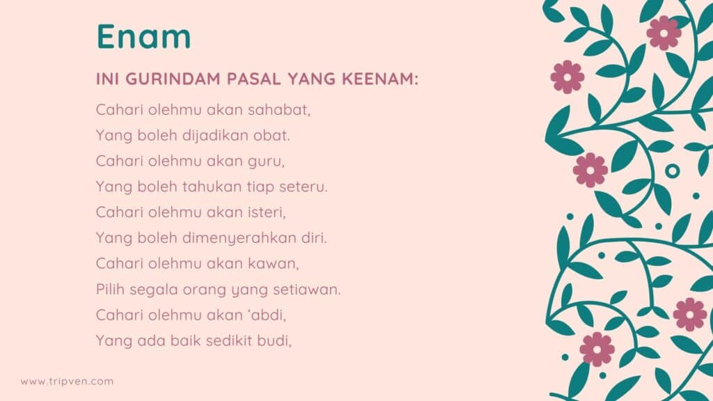 Gurindam 12 Pasal 6 - Perumperindo.co.id